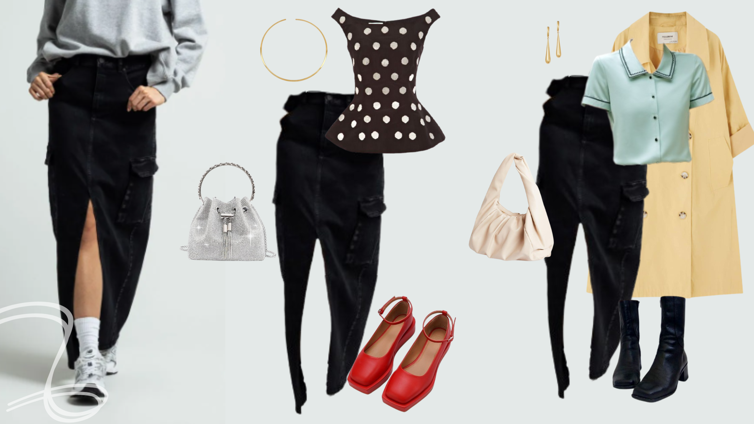 Falda Larga Cargo Negra: Arrasa con estos Outfits - Sanith